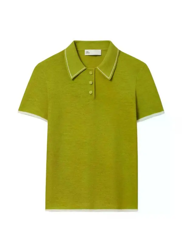 Tory Burch Wool Polo Top - Green