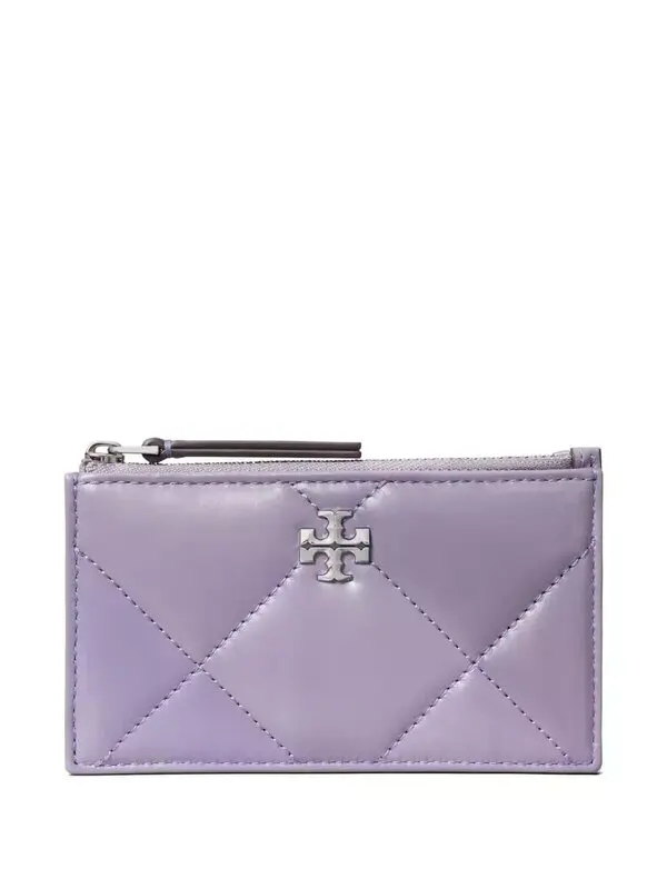 Tory Burch Kira Diamond Quilt Zip Card Case - Purple