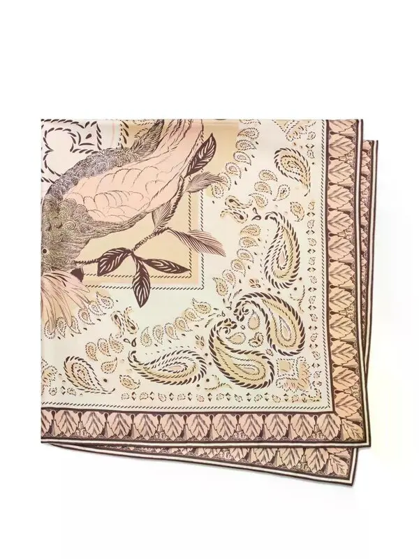 Tory Burch Cockatoo Bandana Silk Square Scarf - Neutrals