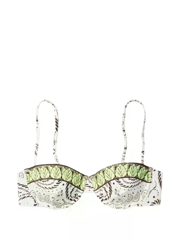 Tory Burch Printed Underwire Bikini Top - White