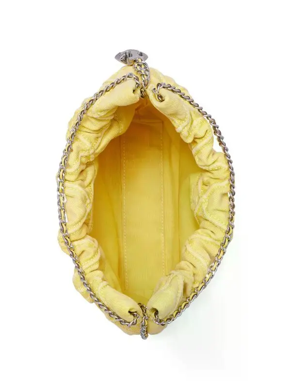 Tory Burch Mini Fleming Soft Denim Hobo Bag - Yellow