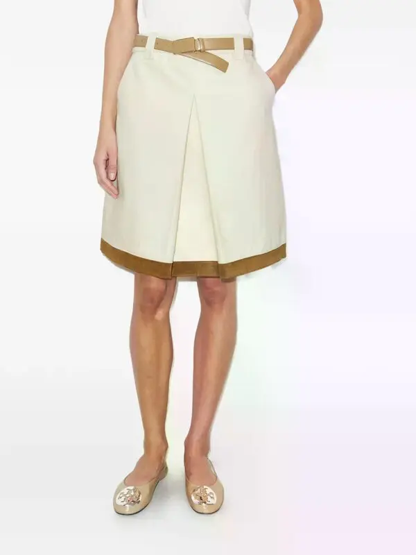 Tory Burch Ecru Denim Skirt - Neutrals