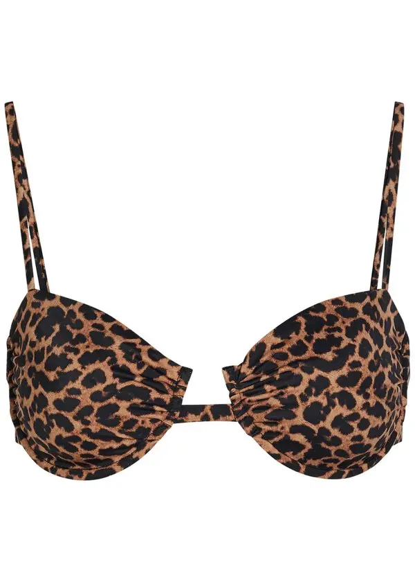 AWAY THAT DAY Aruba -print Bikini Top - Leopard