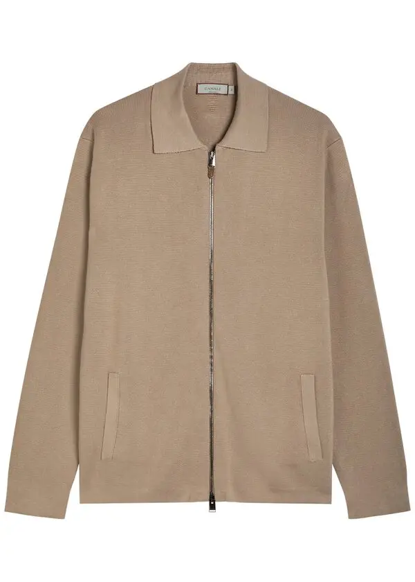 Canali Modal And Cotton-blend Cardigan - Brown