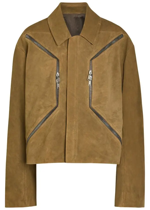 Rick Owens Heizer Suede Jacket - Brown