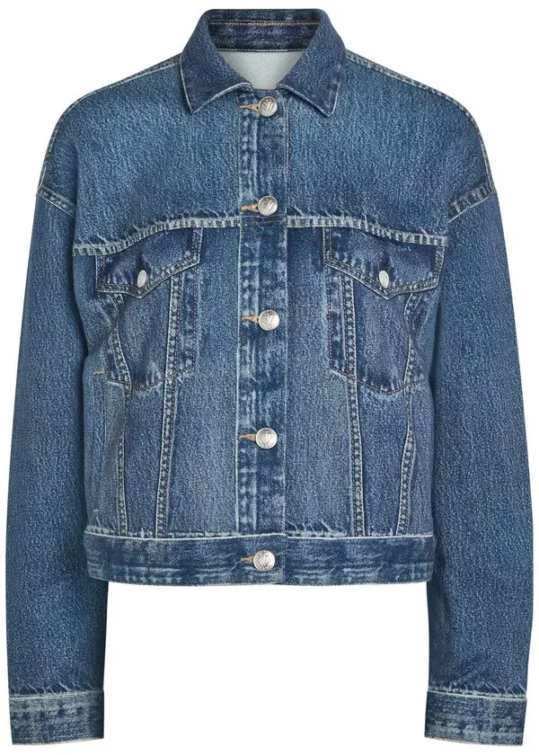 Rag & Bone Miramar Denim-print Terry Jacket - Blue