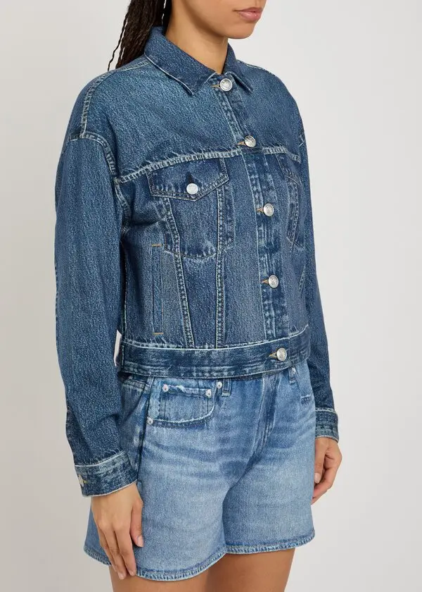 Rag & Bone Miramar Denim-print Terry Jacket