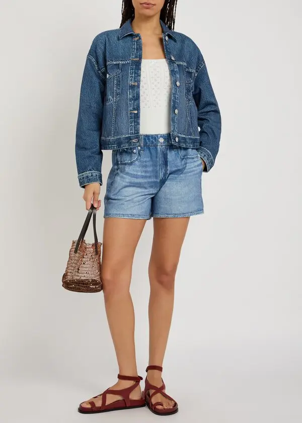 Rag & Bone Miramar Denim-print Terry Jacket