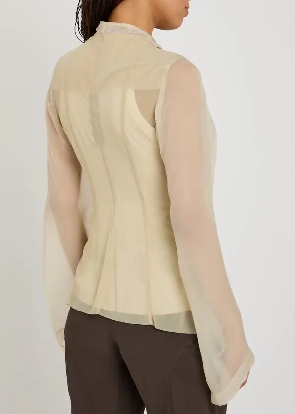 Rick Owens Stag Panelled Tulle Jacket - Sand
