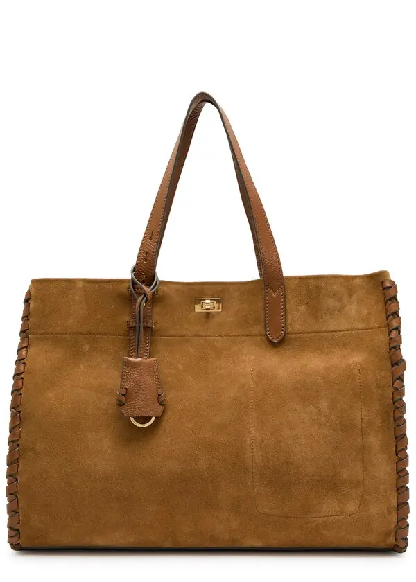 ANYA HINDMARCH Mortimer Leather And Suede Tote Bag - Brown