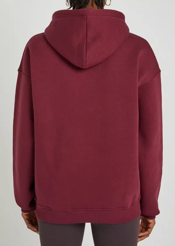 TALA Logo-embroidered Hooded Cotton-blend Sweatshirt - Dark Red