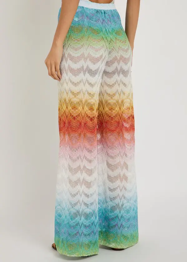Missoni Patterned Metallic-knit Trousers - Multicoloured