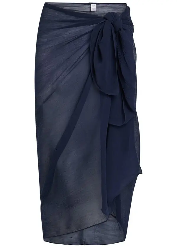 AWAY THAT DAY Santorini Chiffon Sarong - Navy