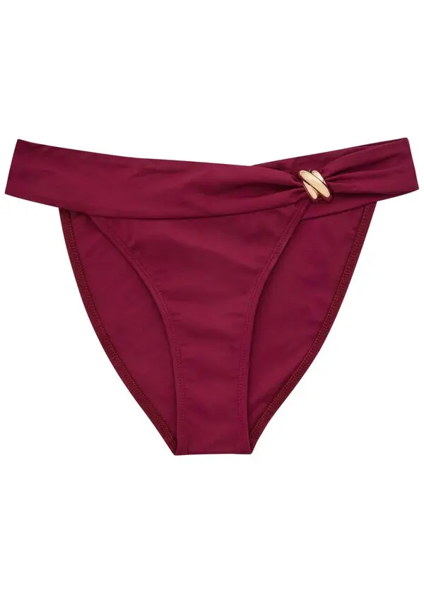AWAY THAT DAY Formentera Embellished Bikini Briefs - Dark Purple