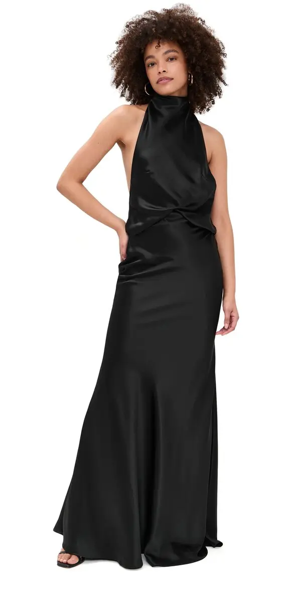 Misha Collection The Cameron Satin Maxi Dress