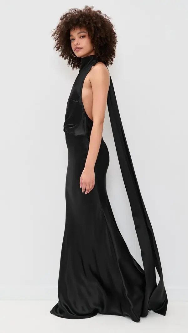 Misha Collection The Cameron Satin Maxi Dress