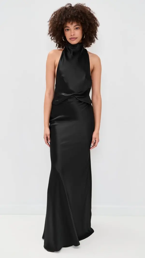 Misha Collection The Cameron Satin Maxi Dress