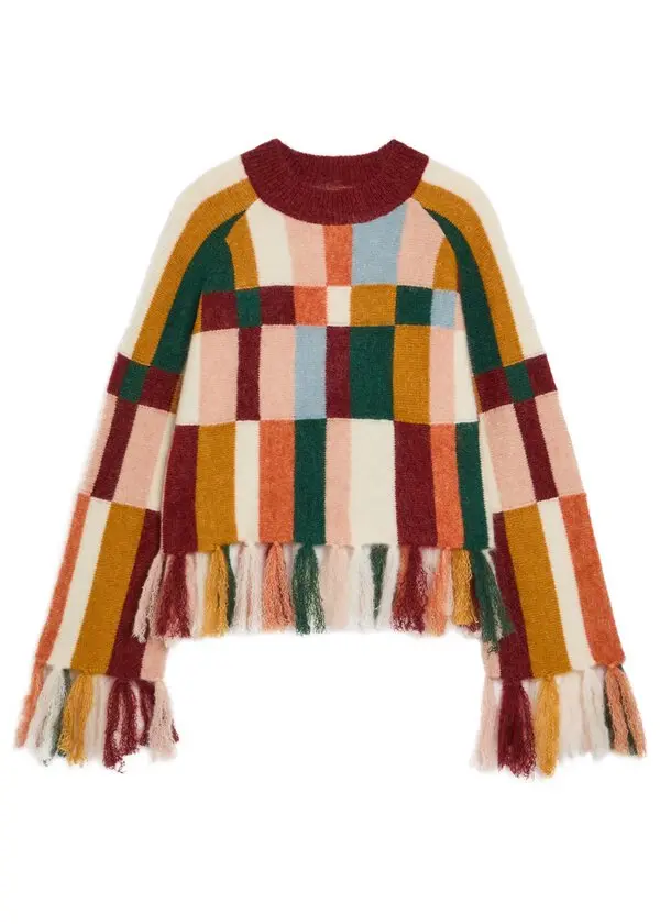 ALEMAIS Marojerelle Checked Wool-blend Jumper - Multicoloured
