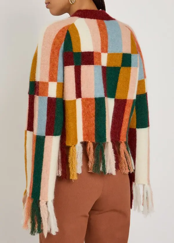 ALEMAIS Marojerelle Checked Wool-blend Jumper - Multicoloured