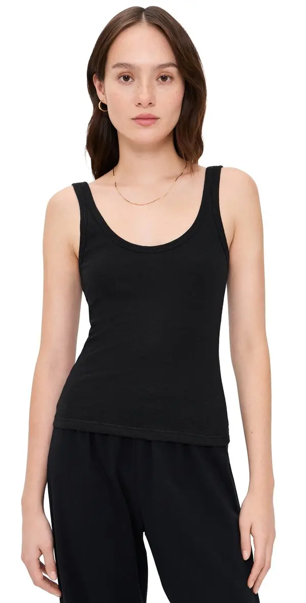 LESET Laura Scoop Neck Tank - Black