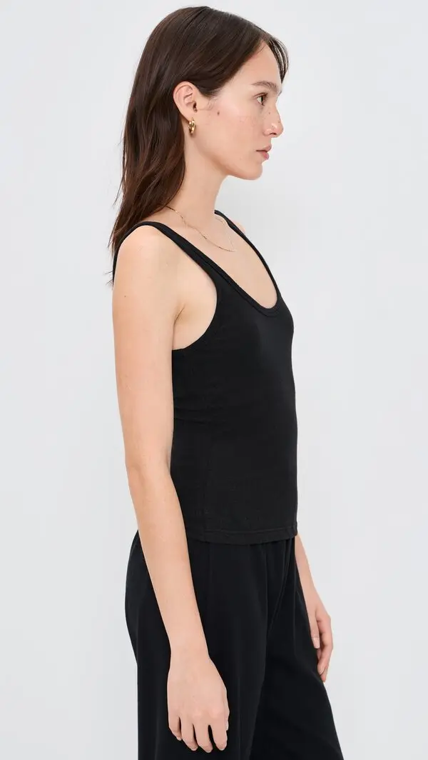 LESET Laura Scoop Neck Tank - Black