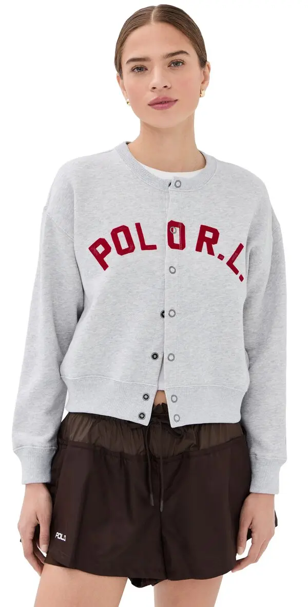 Polo Ralph Lauren Arctic Fleece Knit Long Sleeve Crew Neck - Light Smoke Heather
