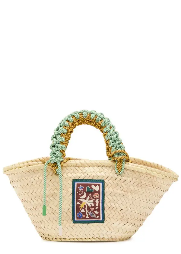 ALEMAIS Macrame Mini Woven Basket Bag - Beige