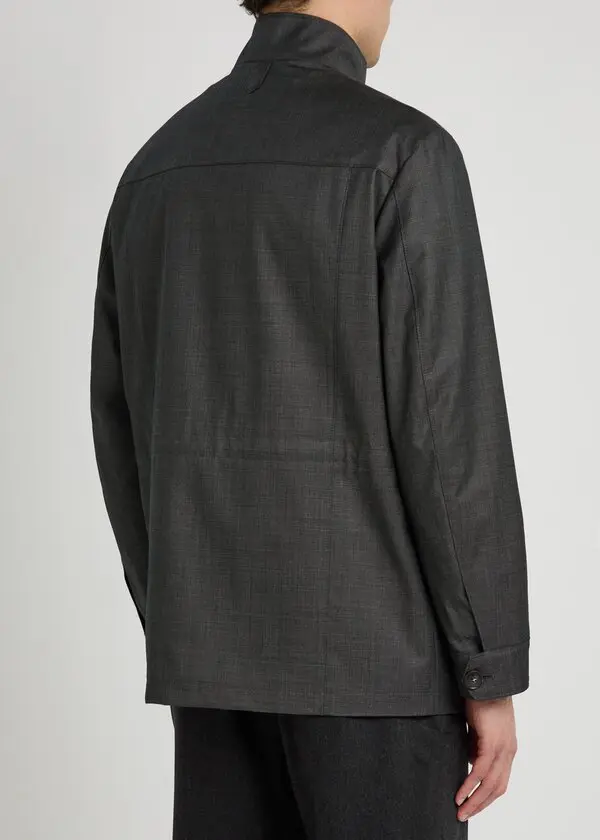 Canali Funnel-neck Wool Jacket