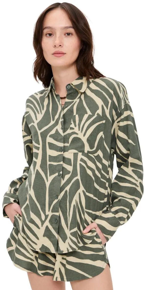 Z Supply Alfie Tova Botanical Print Button-down Shirt