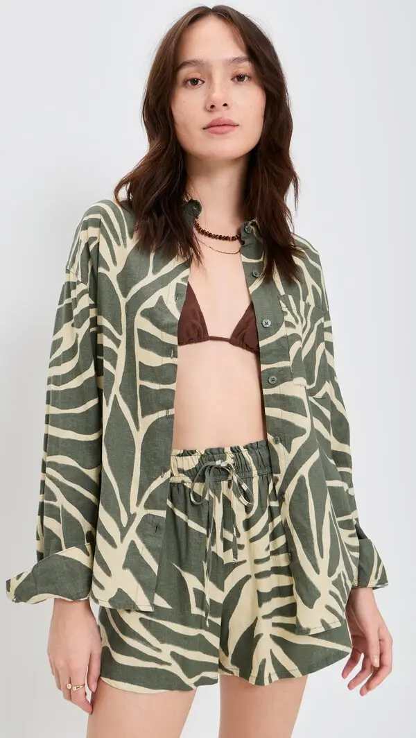 Z Supply Alfie Tova Botanical Print Button-down Shirt