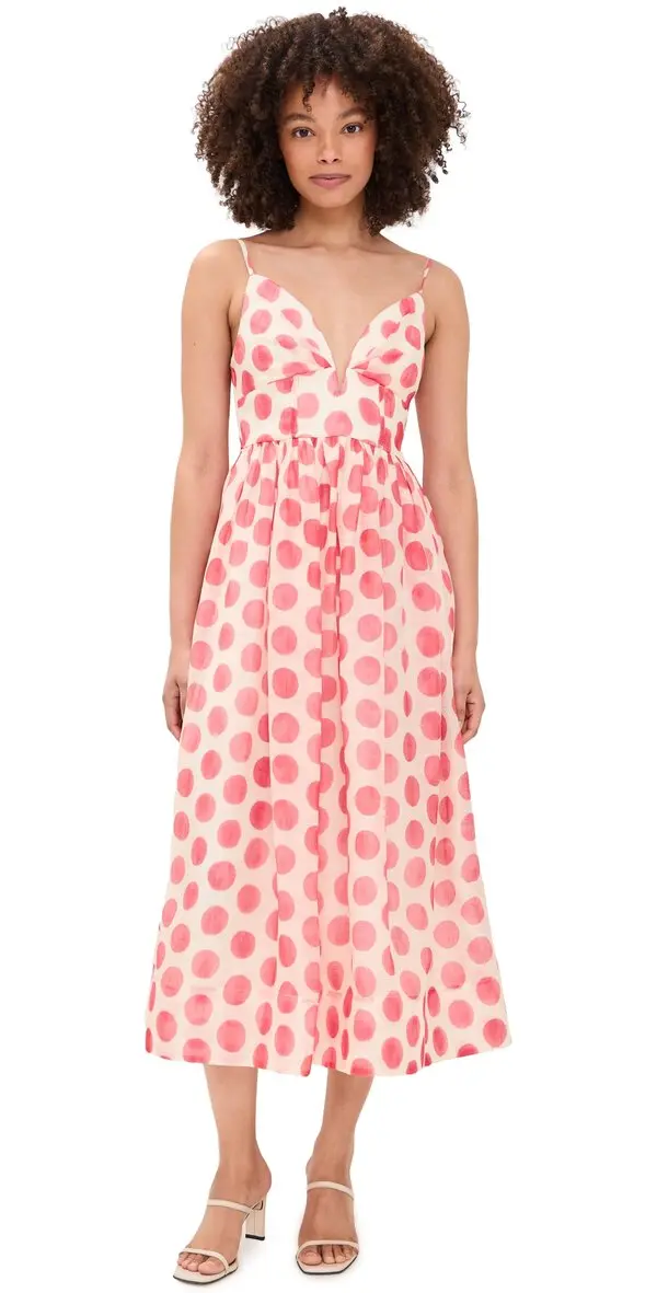 Cara Cara Pero Midi Dress - Celeste Spot Pink