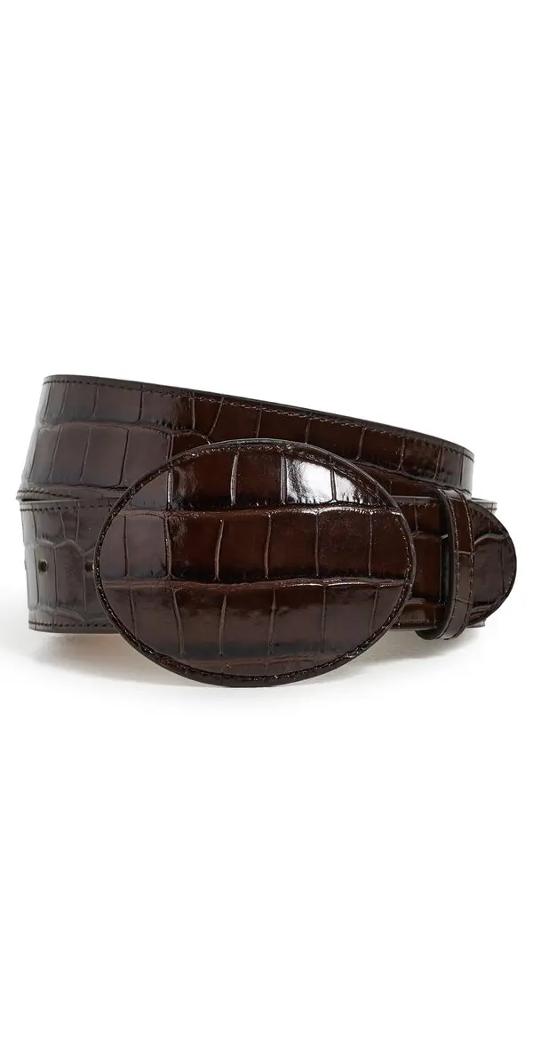 B-low The Belt Mabel Croc-embossed Belt - Chocolate