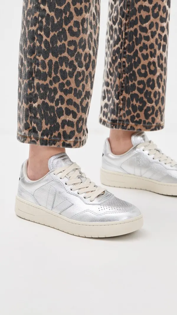VEJA V-90 Metallic Leather Sneakers