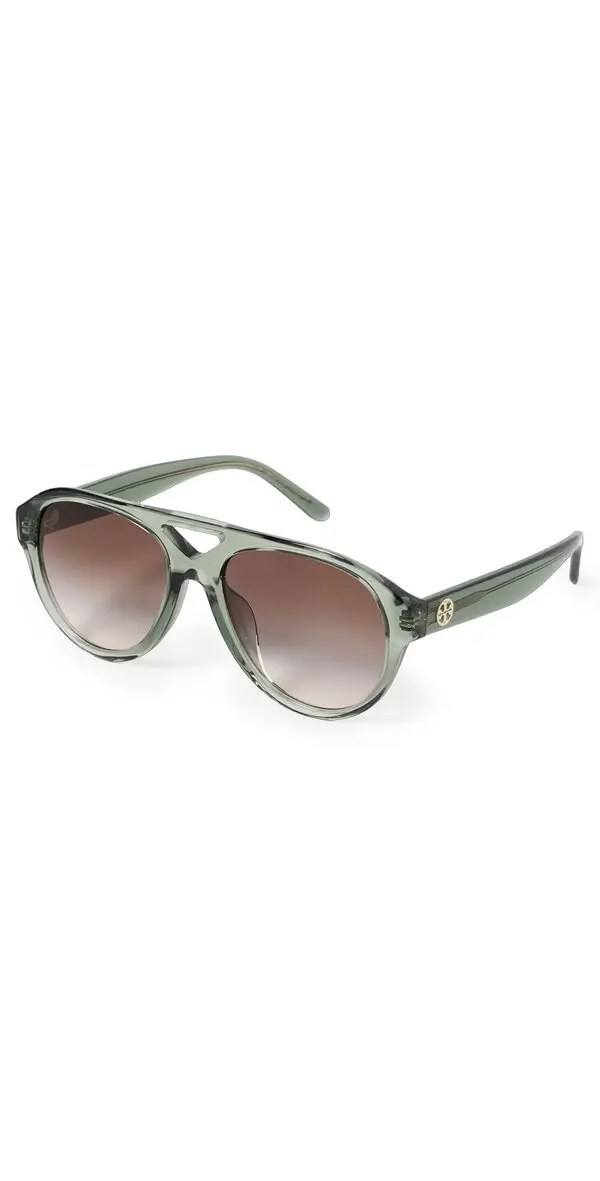 Tory Burch Miller Pilot Sunglasses - Transparent Sage