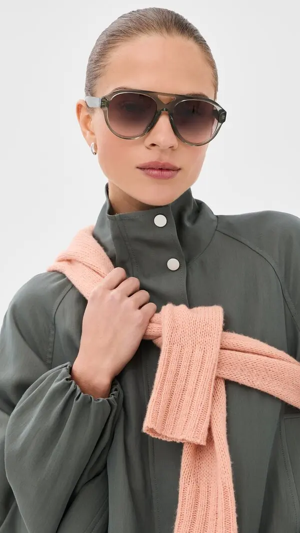 Tory Burch Miller Pilot Sunglasses - Transparent Sage