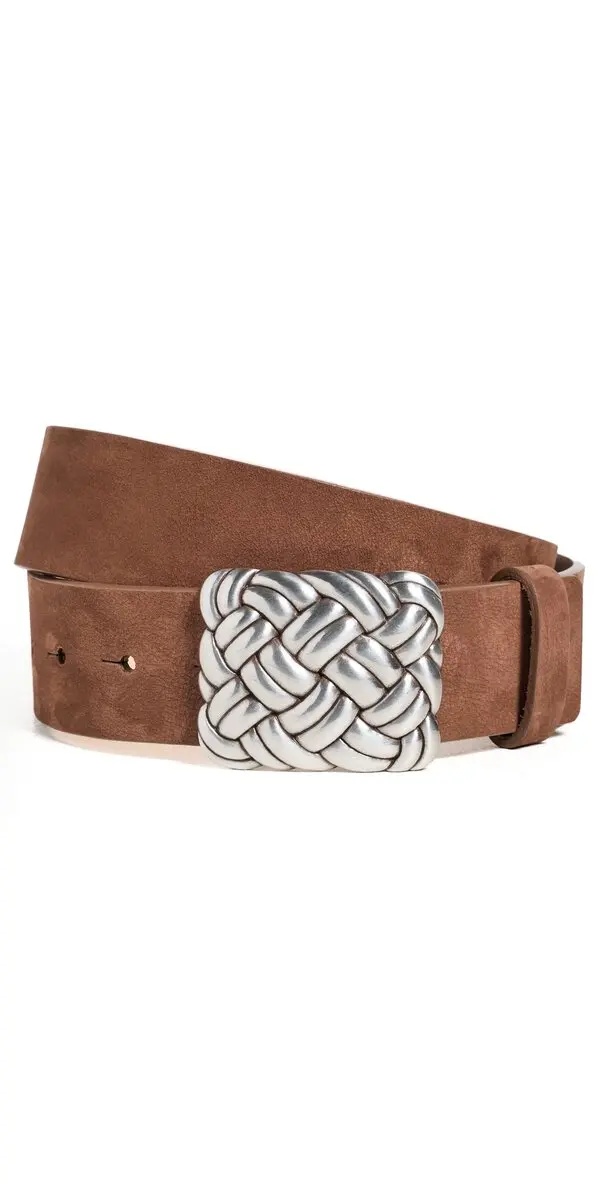 B-low The Belt Weaver Nubuck Belt - Brownie/silver