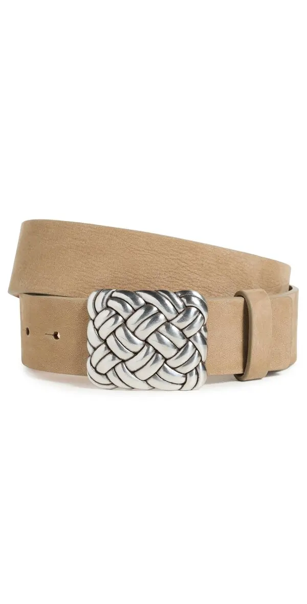 B-low The Belt Weaver Nubuck Belt - Macchiato Silver