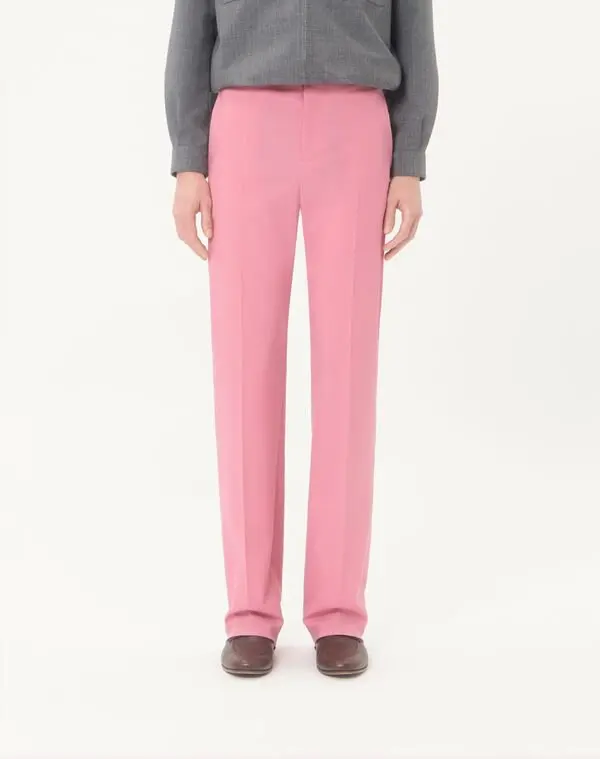 Valentino Garavani Wool Trousers With Detachable Stirrups - Pink