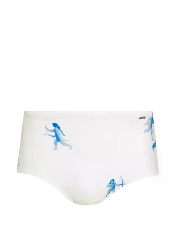 AMIR SLAMA Printed Swimming Trunks - White
