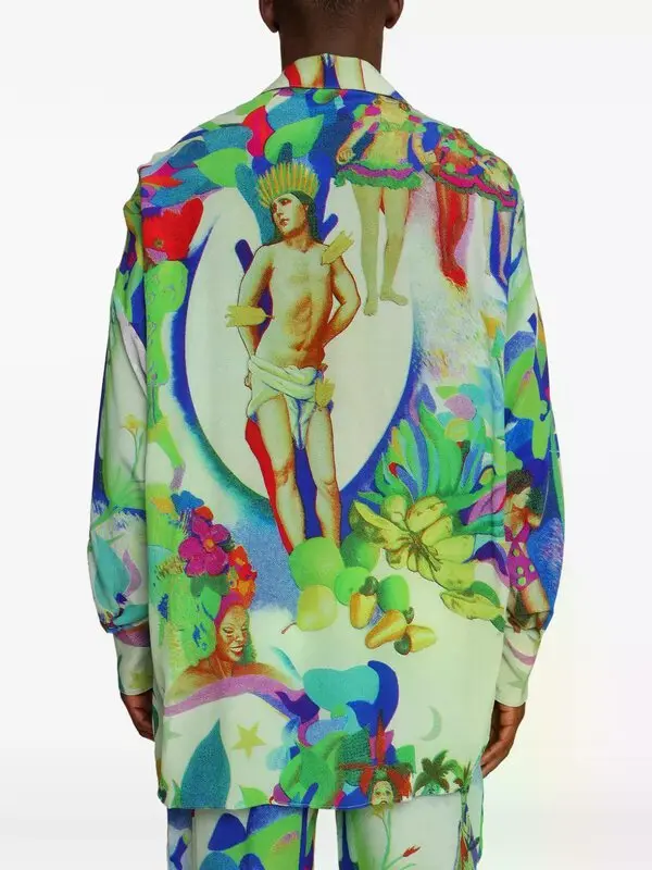 AMIR SLAMA Graphic-print Silk Shirt