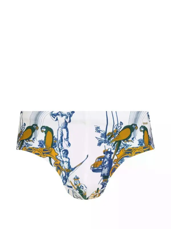 AMIR SLAMA Printed Swimming Trunks - White