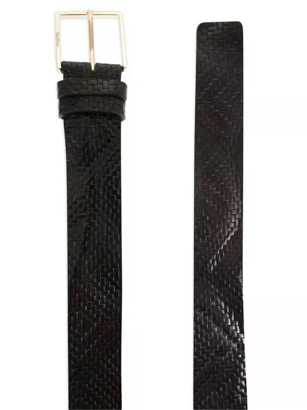 Max Mara Braided Leather Belt - Black