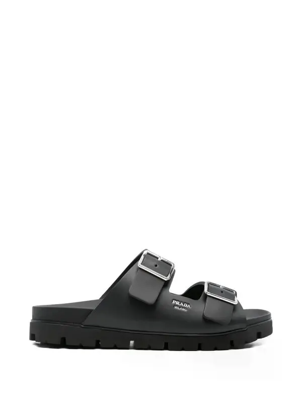 Prada Buckle Strap Sandals - White