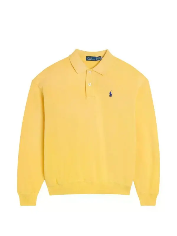 Polo Ralph Lauren Logo Embroidered Polo Sweatshirt - Yellow