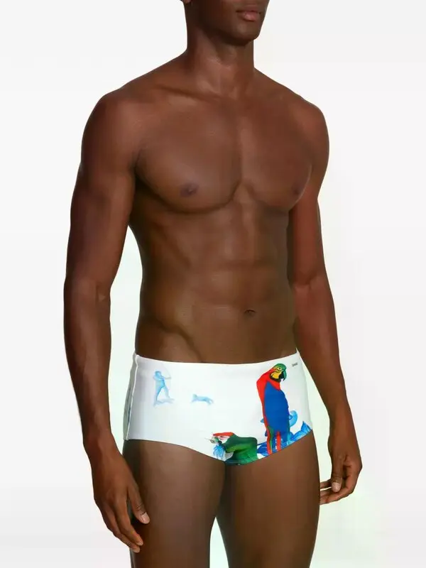 AMIR SLAMA Parrot-print Swimming Trunks