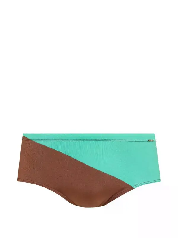 AMIR SLAMA Colour-block Swimming Trunks - Brown