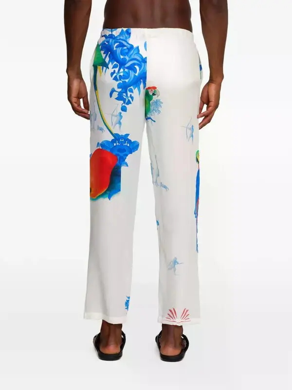 AMIR SLAMA Parrot-print Trousers