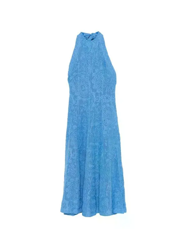Maje Halterneck Sleeveless Midi Dress - Blue