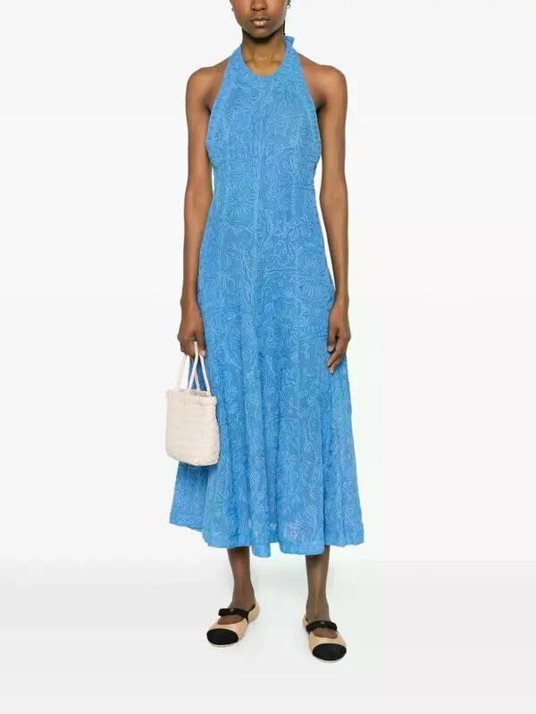 Maje Halterneck Sleeveless Midi Dress