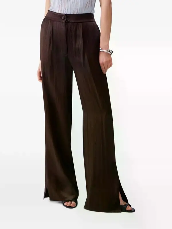 Liu Jo Slit-satin Trousers - Brown